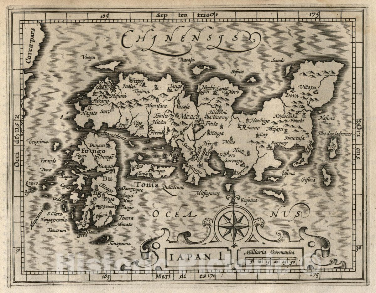 Historic Map : Japan, , Asia Iapan I. (to accompany) Atlas Minor Gerar ...