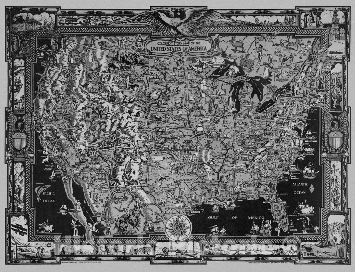 United States Pictorial Map 1943 | Historical Map Print – Historic Pictoric