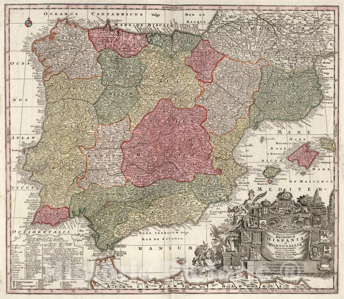 Historic Map : Spain, Iberian Peninsula 3. Regnorum Hispaniae et Portu ...