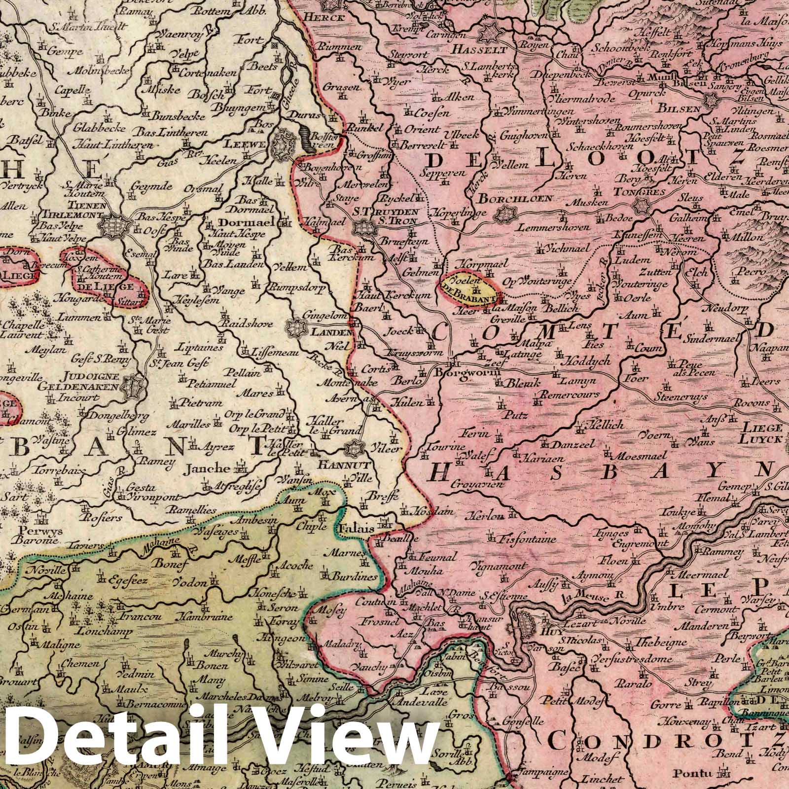 Historic Map : Liege (Belgium) 23. L'Eveche et L'Etat de Liege, 1730 A ...