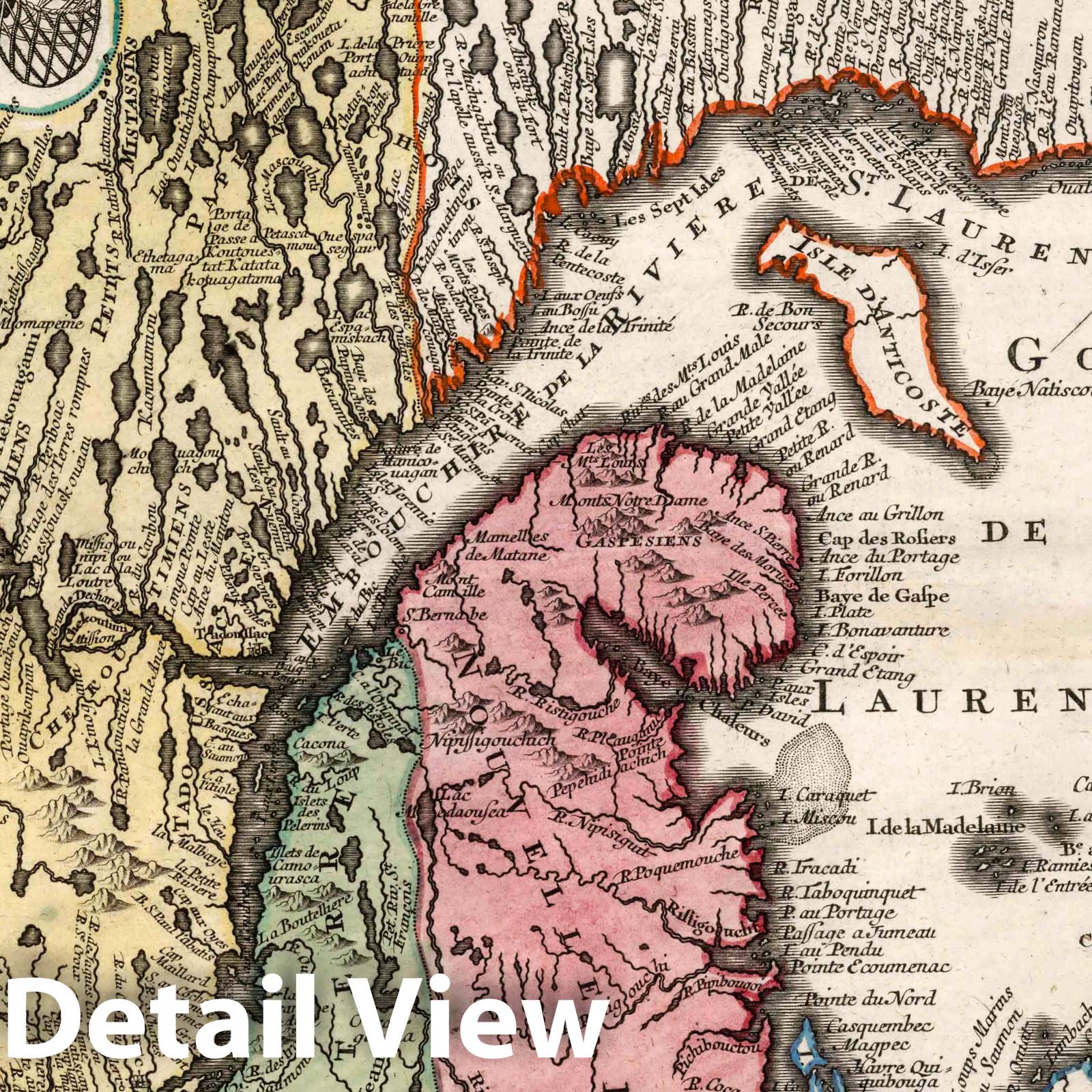 Historic Map : 42. Partie Orientale de la Nouvelle France ou du Canada ...
