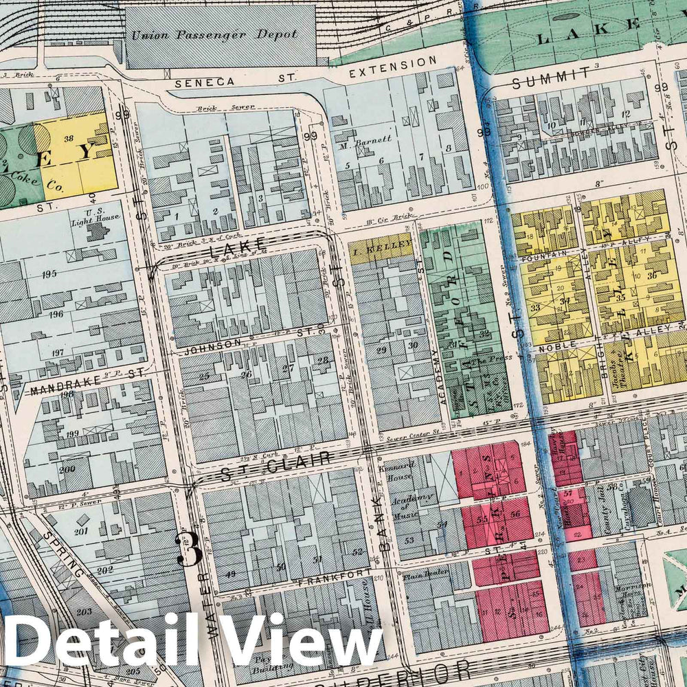 Historic Wall Map : Part 1. City of Cleveland, 1892 Atlas - Vintage Wa ...