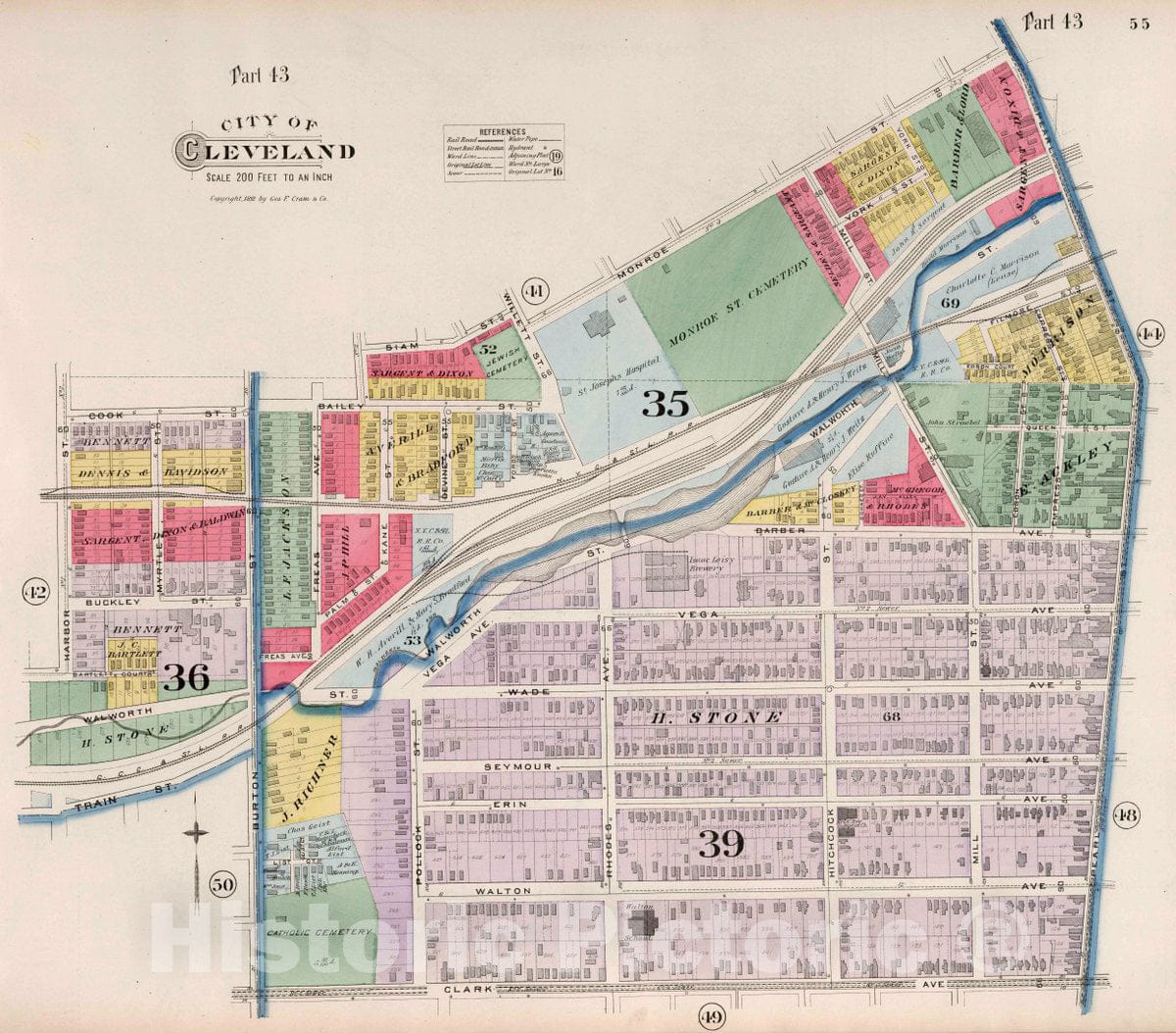 Historic Map : Part 43. City of Cleveland, 1892 Atlas - Vintage Wall A ...