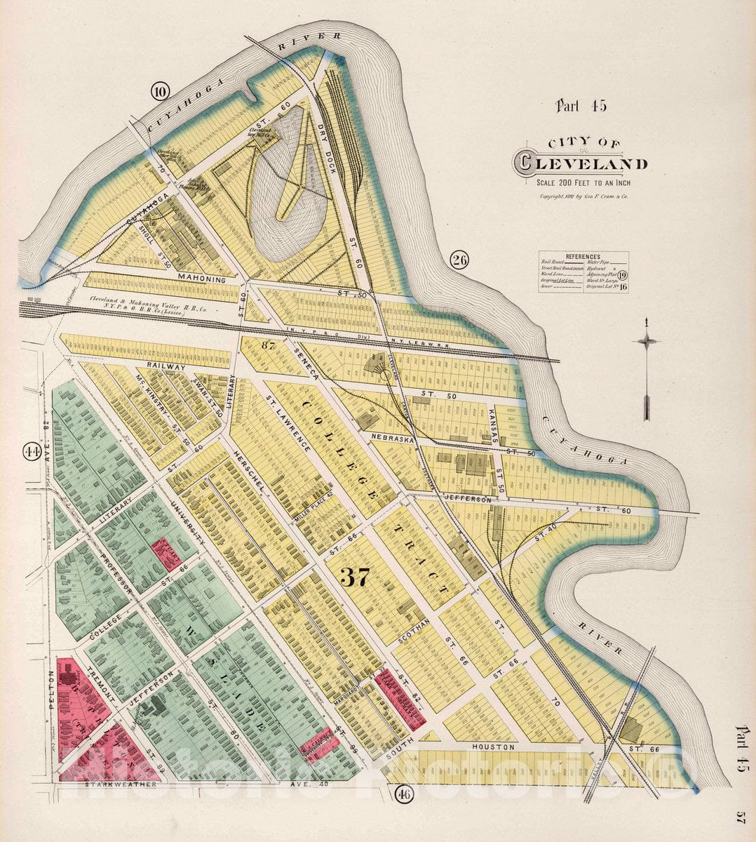 Historic Map : Part 45. City of Cleveland, 1892 Atlas - Vintage Wall A ...