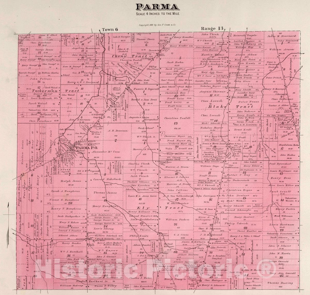 Old Maps Of Parma Ohio Historic City Map Rocky River Ohio Titus