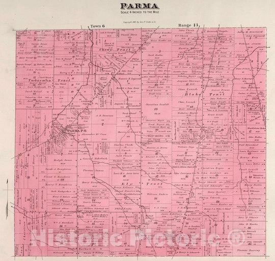 Historic Map : Parma (Ohio), Parma, 1892 Atlas , Vintage Wall Art ...