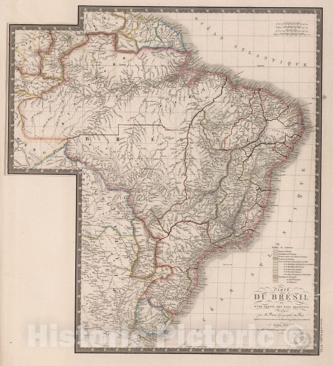 Historic Map : Brazil, Carte du Bresil, 1836 Atlas , Vintage Wall Art ...
