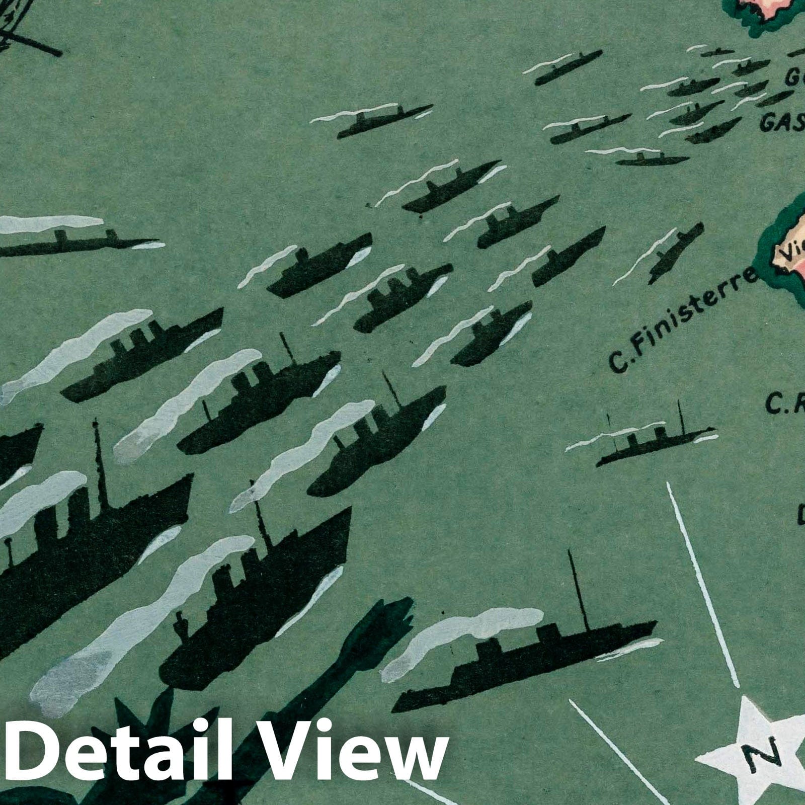 Historic Wall Map : Le General Pershing 1917, 1927 - Vintage Wall Art ...