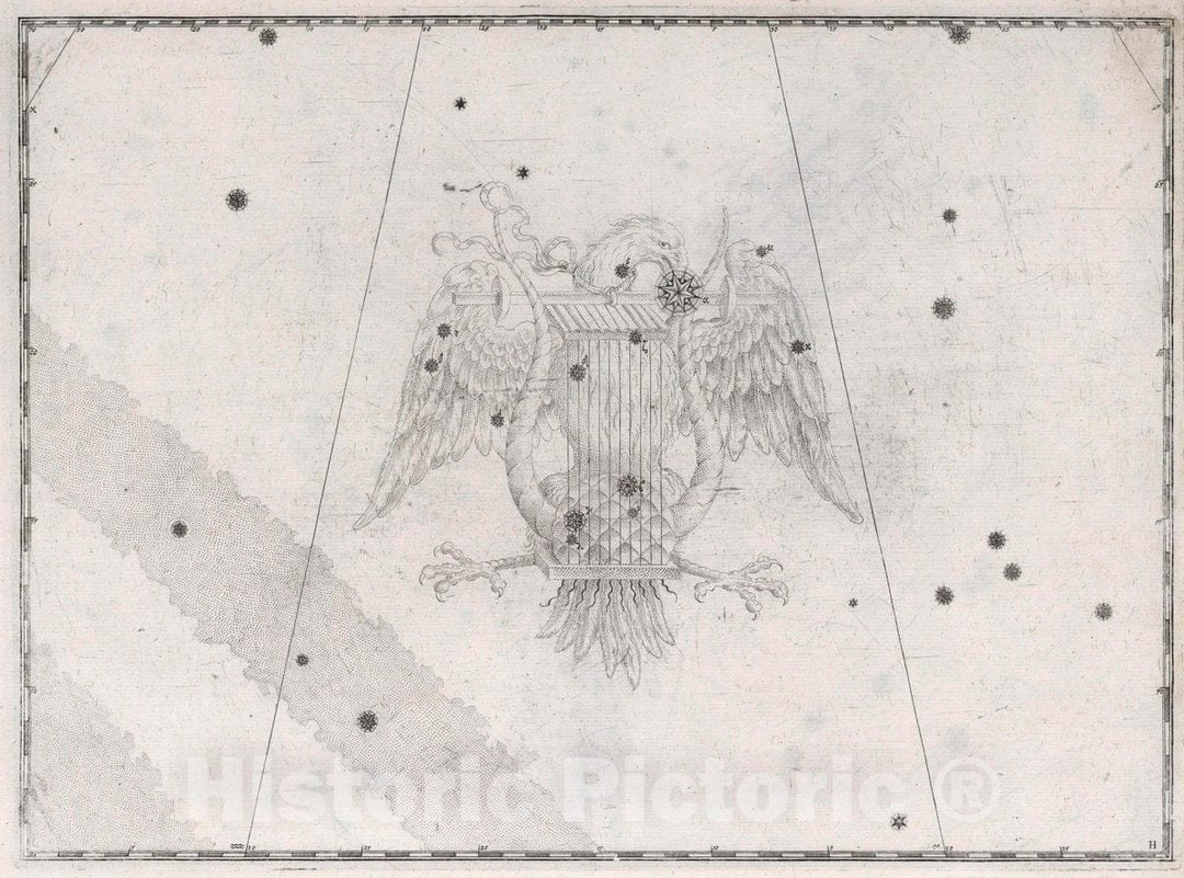 Historic Map : Constellation: Lyra, Eagle and Lyre, 1655 Celestial Atl ...