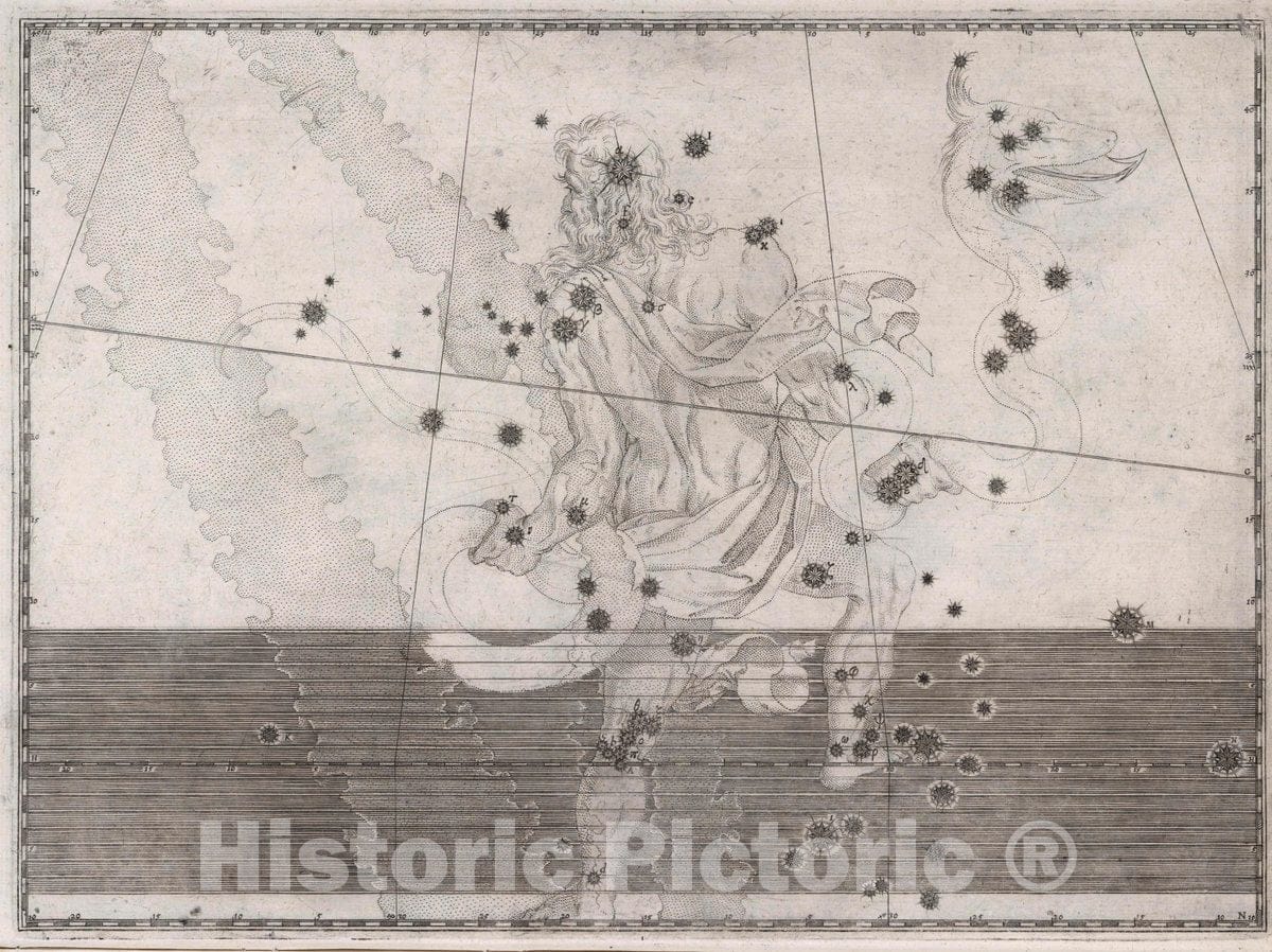 Historic Map : Constellation: Ophiuchus; Man with Serpent, 1655 Celest ...