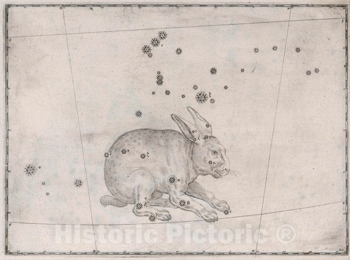 Historic Map : Constellation: Lepus, The Rabbit, 1655 Celestial Atlas ...