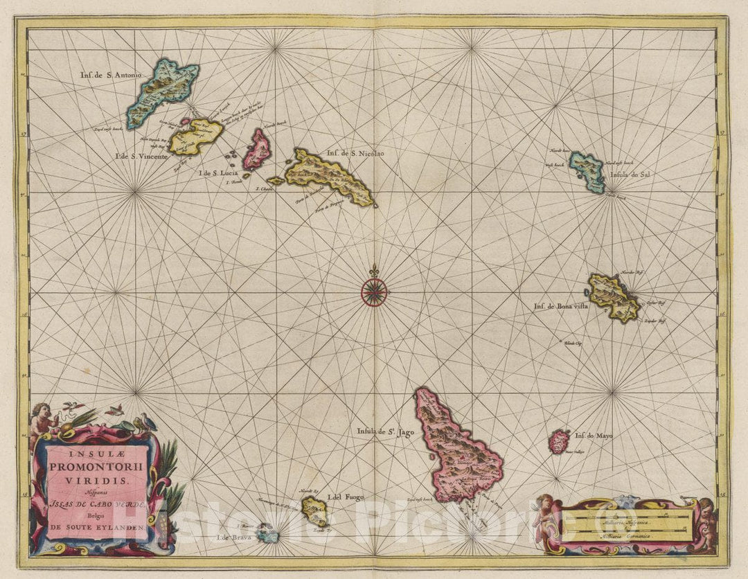 Historic Map : Cape Verde, Insulae Promontorii Viridis, 1665 Atlas , V ...