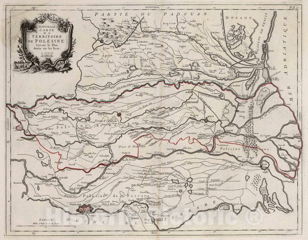 Historic Map : Polesine (Italy) 11. Nouvelle Carte du Territoire de Po ...