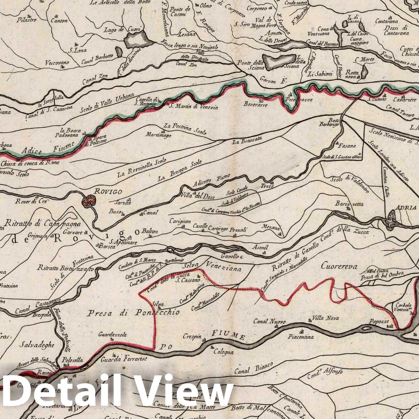 Historic Map : Polesine (Italy) 11. Nouvelle Carte du Territoire de Po ...