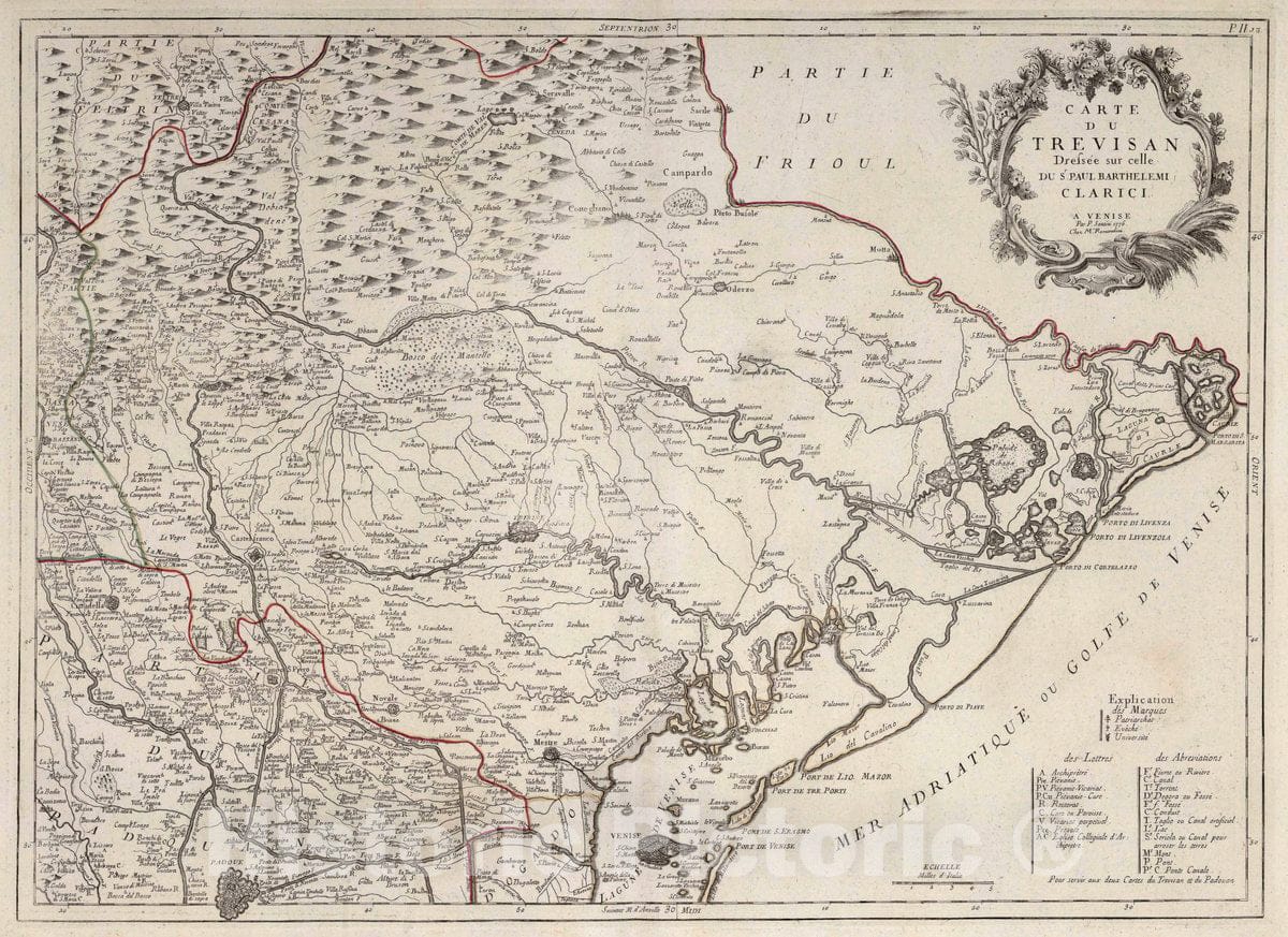 Historic Map : Trevisan (Italy) 13. Carte de Trevisan, 1776 Atlas , Vi ...