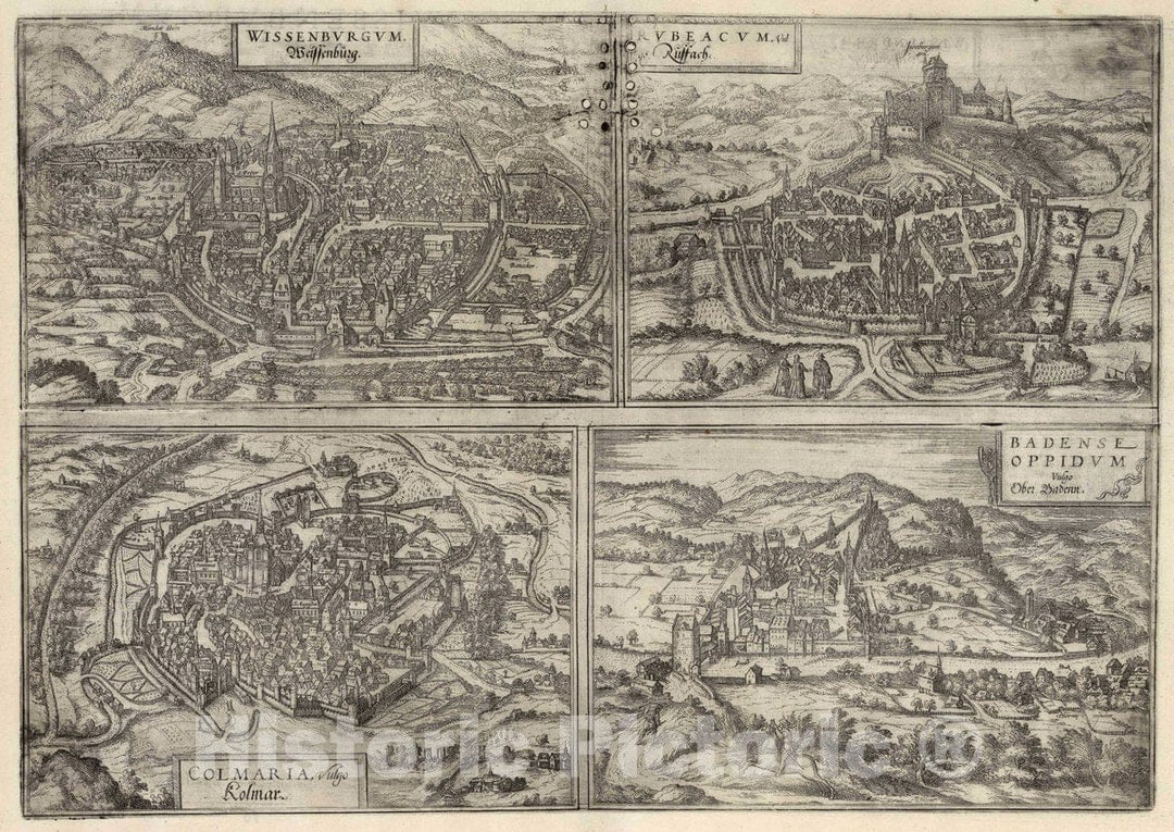 Historic Wall Map : Wissembourg , Germany, Vol II (36) Wissenburgum (W ...