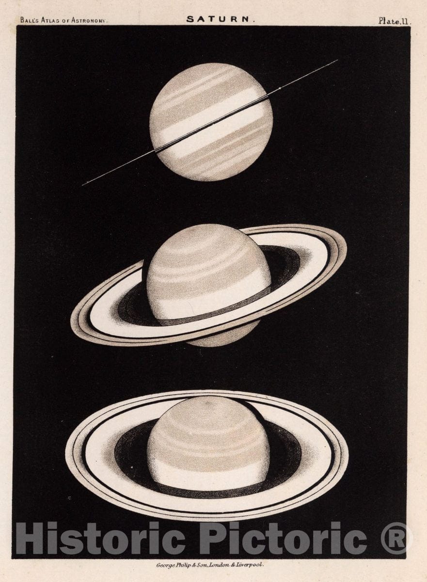 Historic Map - 11. Saturn, 1892 Celestial Atlas - Vintage Wall Art ...