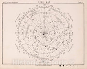 Historic Map : 51. Star Map. from an Atlas of Astronomy, 1892 Celestia ...