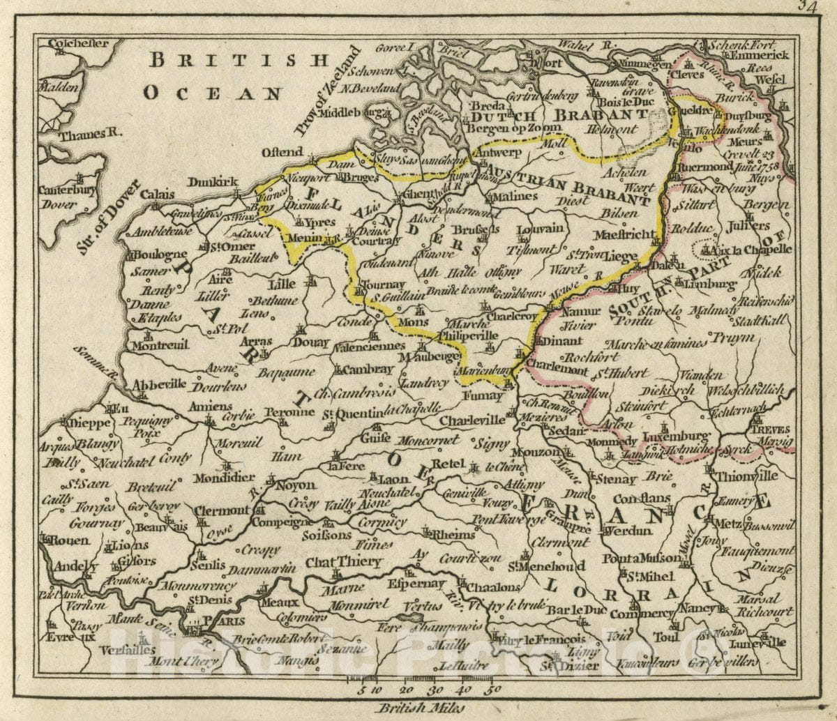 Historic Wall Map : (The Empire of Germany (Southwest Corner).), 1763 ...