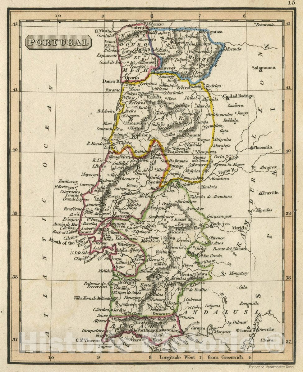 Historic Map : Portugal, 1830 Atlas - Vintage Wall Art – Historic Pictoric
