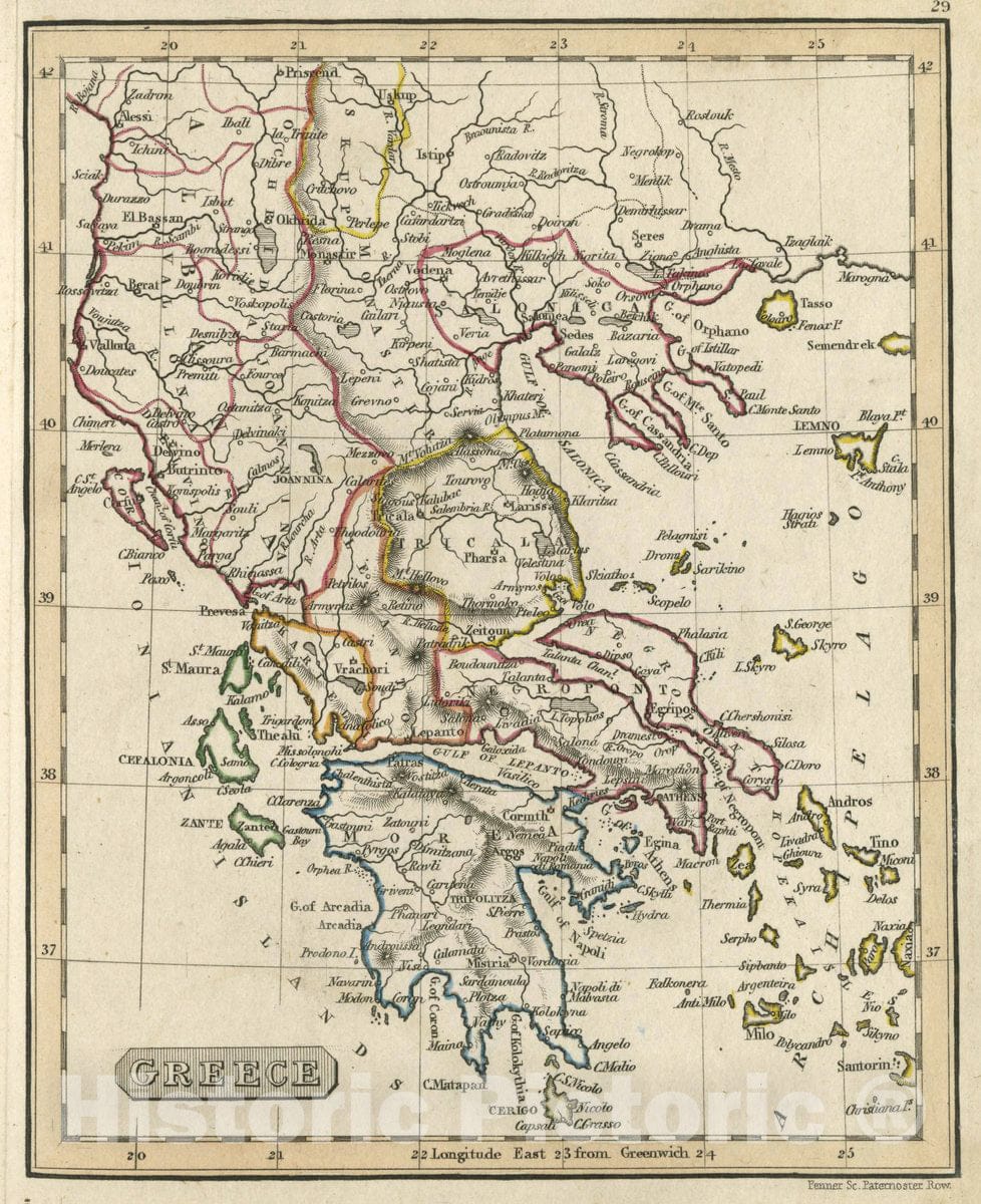 Historic Wall Map : Greece, 1830 Atlas - Vintage Wall Art – Historic ...
