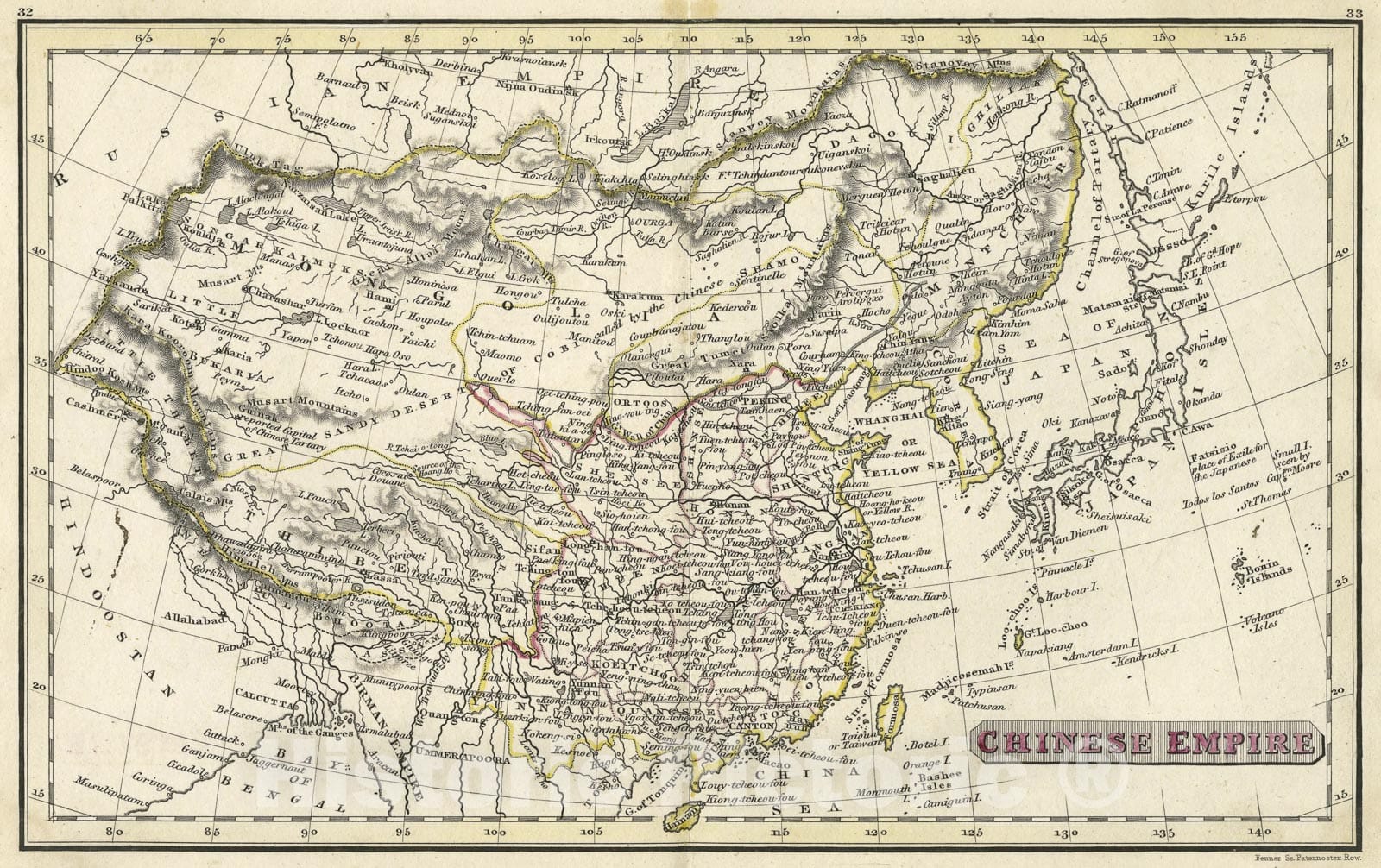Historic Map - 1830 Historical World Atlas - Chinese Empire. - Vintage ...