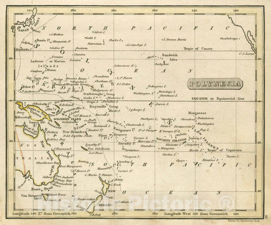 Historic Map : Polynesia, 1830 Atlas - Vintage Wall Art – Historic Pictoric