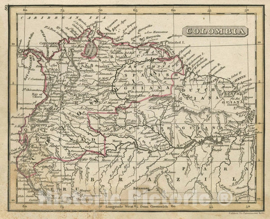 Historic Map : Colombia, Colombia, 1830 Atlas , Vintage Wall Art ...