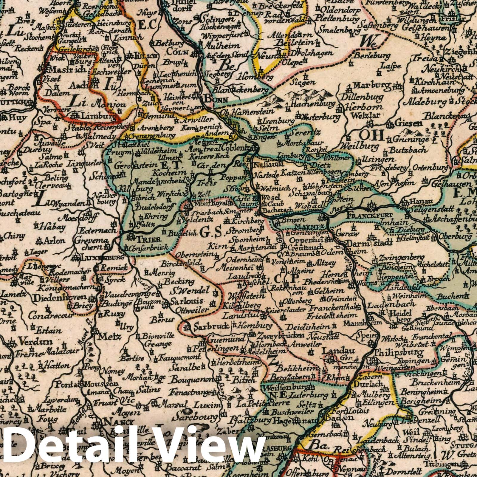 Historic Map : Germany, Rhine River Vol 1:63- Ober und Nieder Rhein, 1 ...