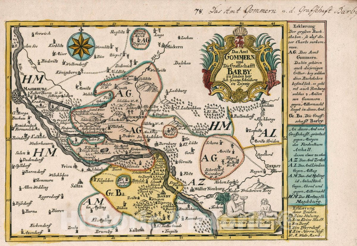 Historic Map : Germany, Vol 2:78- Das Amt Gommern und Die Graffschafft ...