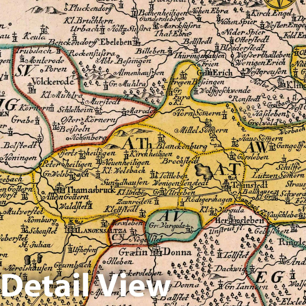 Historic Map : Germany, Vol 2:113- Die Chursaechsischen Aemter in Thur ...