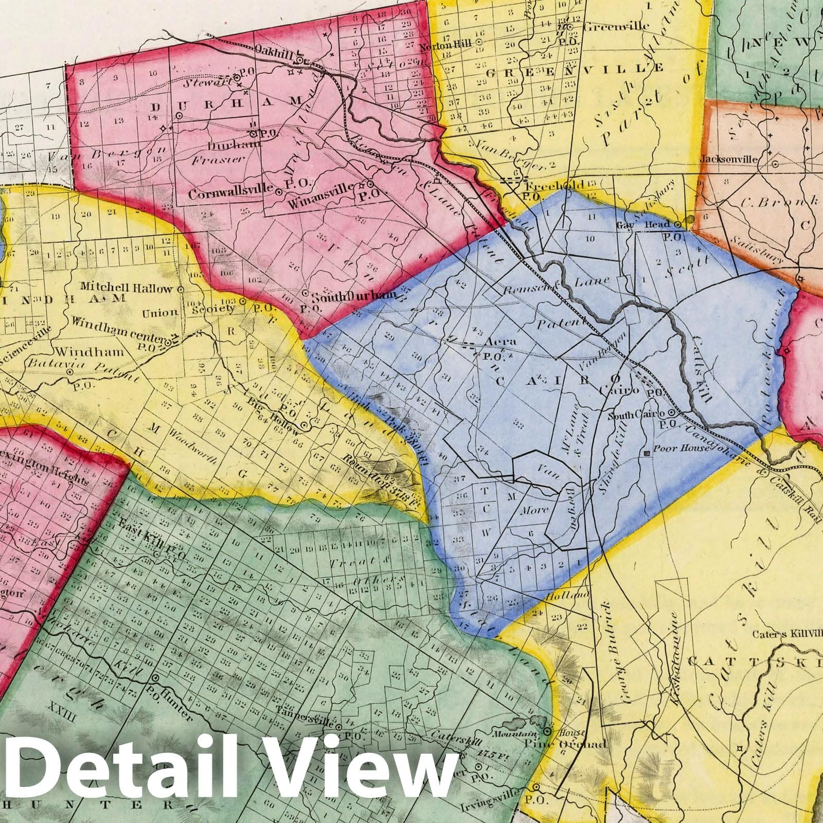 Historic Wall Map : Map of The County of Greene (New York), 1839 Atlas ...