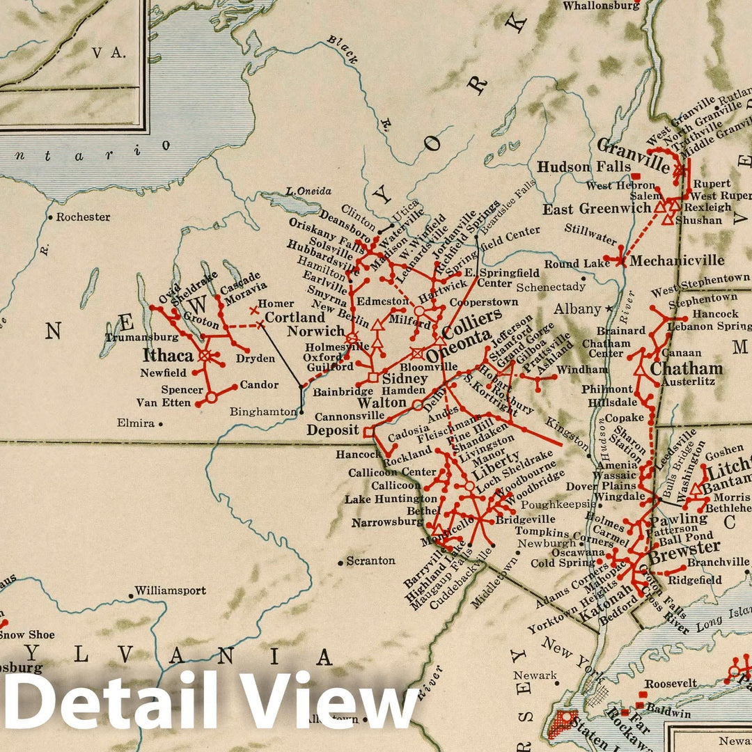Historic Map : 1926 Map Showing Associated Gas and Electric System in ...