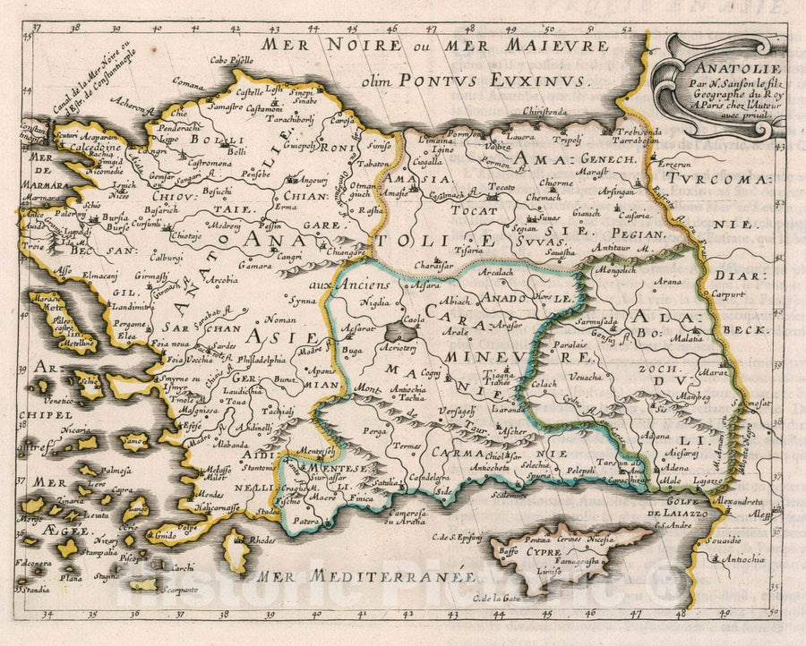 Historic Map : Turkey, Asia MinorGeographe du Roy. . L'Asie en plvsiev ...