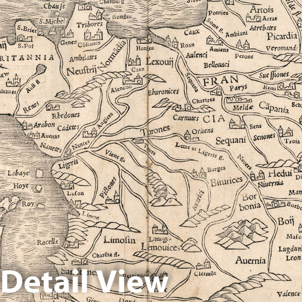 Historic Map : France, , Europe Gallia IIII nova Tabula. A Comprehensi ...