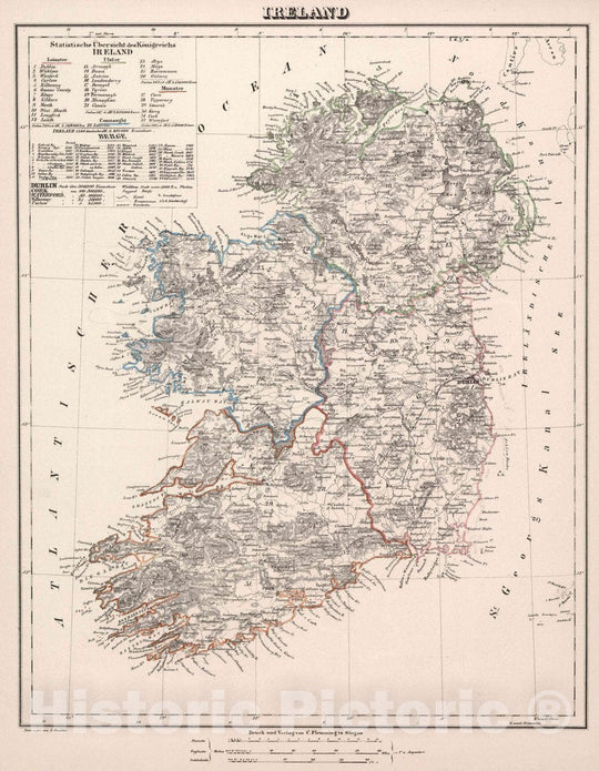 Historic Map : Ireland, 1847 Atlas - Vintage Wall Art – Historic Pictoric