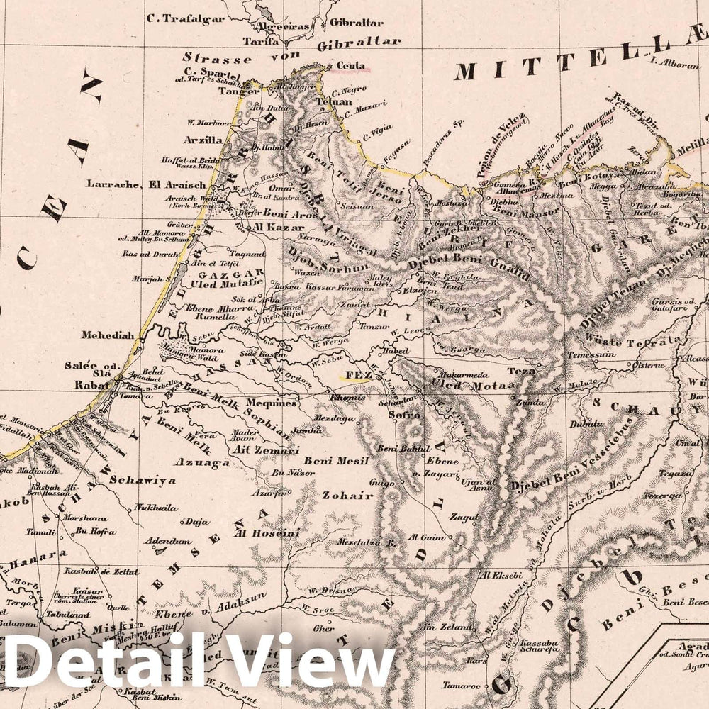 Historic Map : Morocco, Marokko, 1847 Atlas , Vintage Wall Art ...