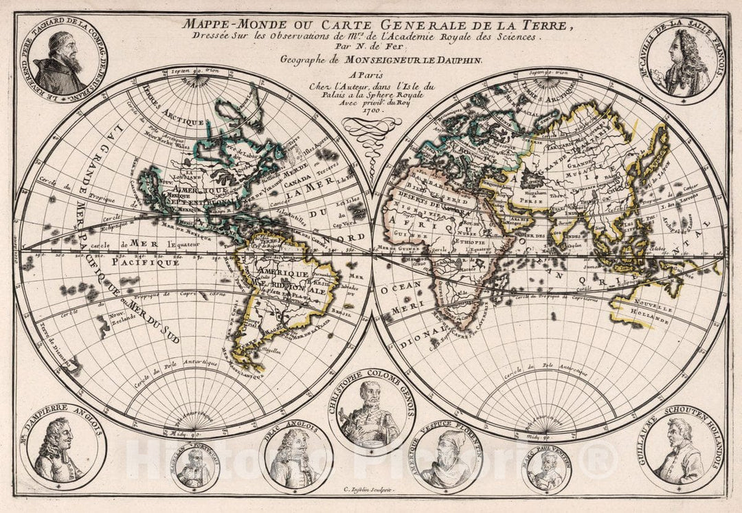 Historic Map : Map of The World or General Map of The Earth, 1700 Atla ...