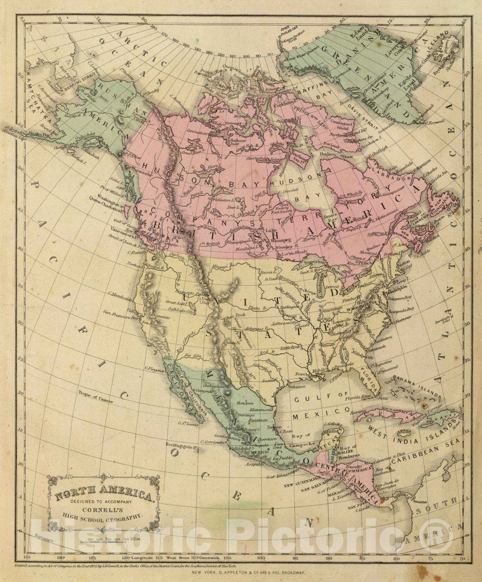 Historic Map : North America. Designed to accompany Cornell's High Sch ...