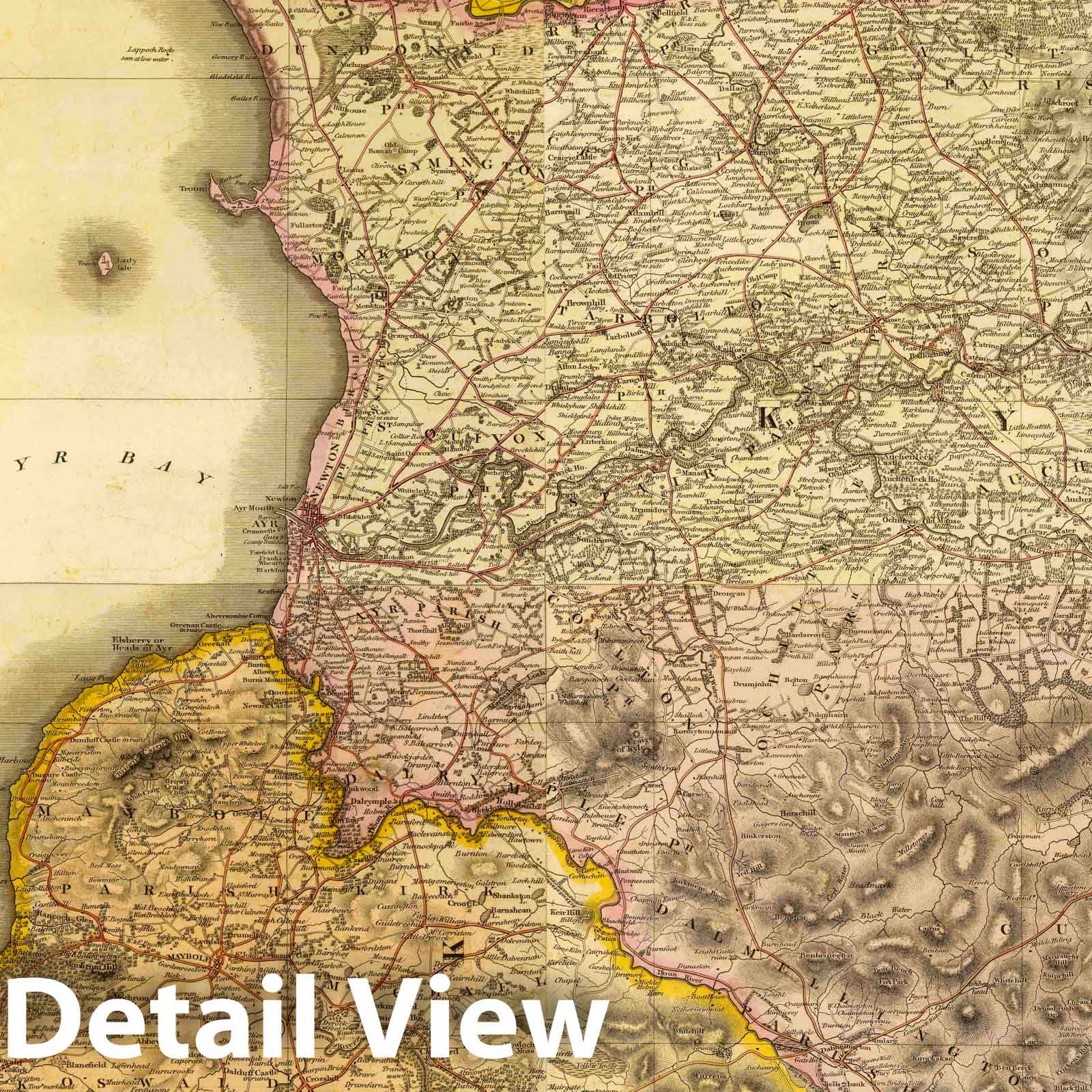 Historic Wall Map : Ayrshire. Compiled from estate plans &c. by Willia ...