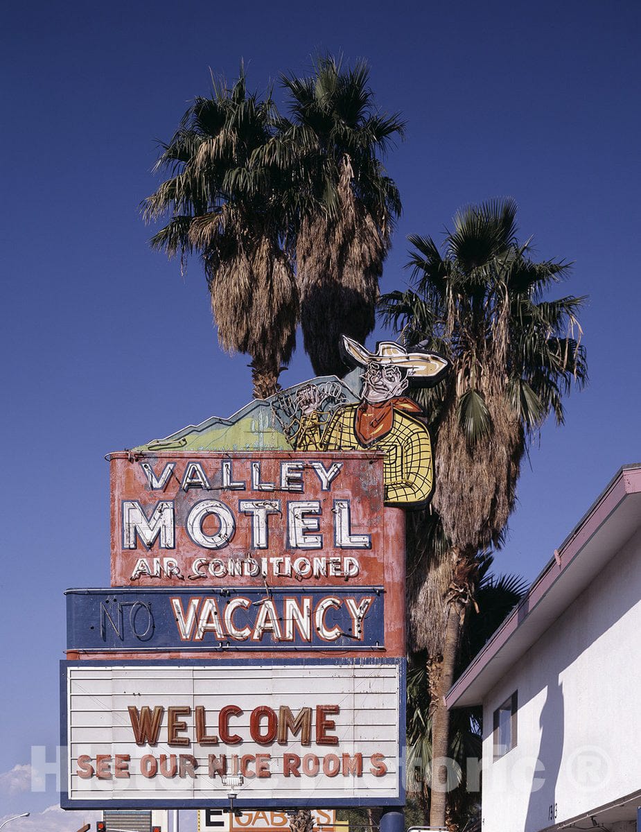 Las Vegas, NV Photo - Old Valley Motel sign on historic Freemont Stree ...