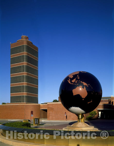 Racine, WI Photo - Building, globe, and grounds of the S.C. Johnson an ...