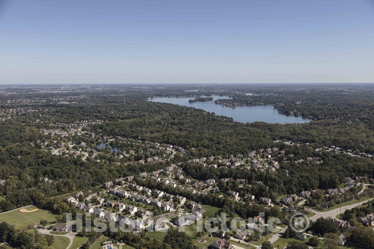 Photo - Aerial View of Geist Reservoir and Surrounding housing develop ...