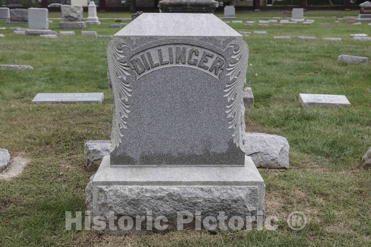 Photo- Headstone Marking The plots of The Dillinger Family, Including ...