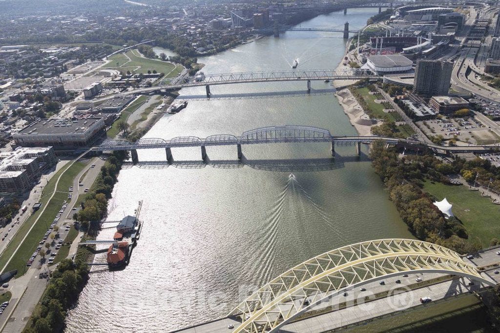 Photo - Aerial View of a Parade of Bridges Across The Ohio River, Conn ...