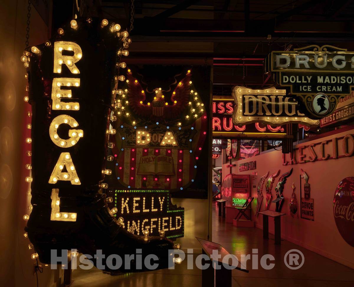 Photo- an Array of Advertising Signs Inside The American Sign Museum i ...