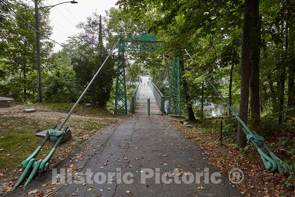 Photo- The Milford Swing Bridge, in Milford, New Hampshire, is a 200-f ...