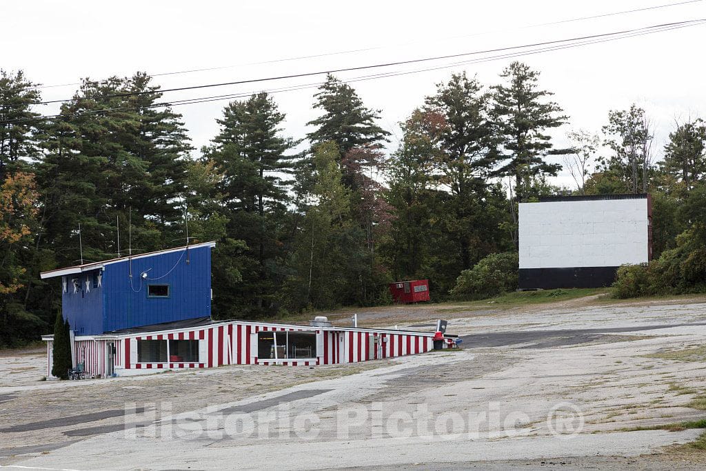 Photo- Ticket Booths and Screen at a Drive-in Movie Theater in Weirs B ...