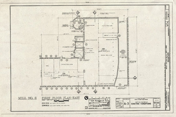 Blueprint Mill No. 6, First Floor Plan - East, Existing Conditions - B ...