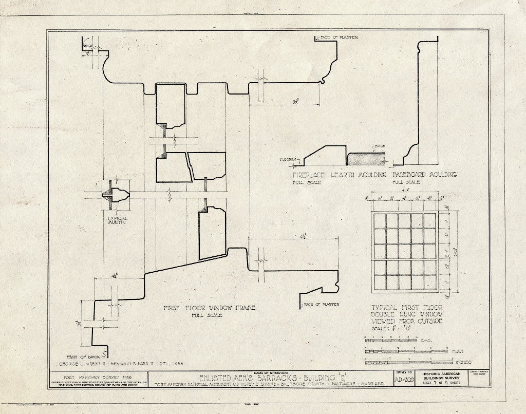 Blueprint HABS MD,4-BALT,5E- (Sheet 7 of 8) - Fort McHenry, Soldiers ...
